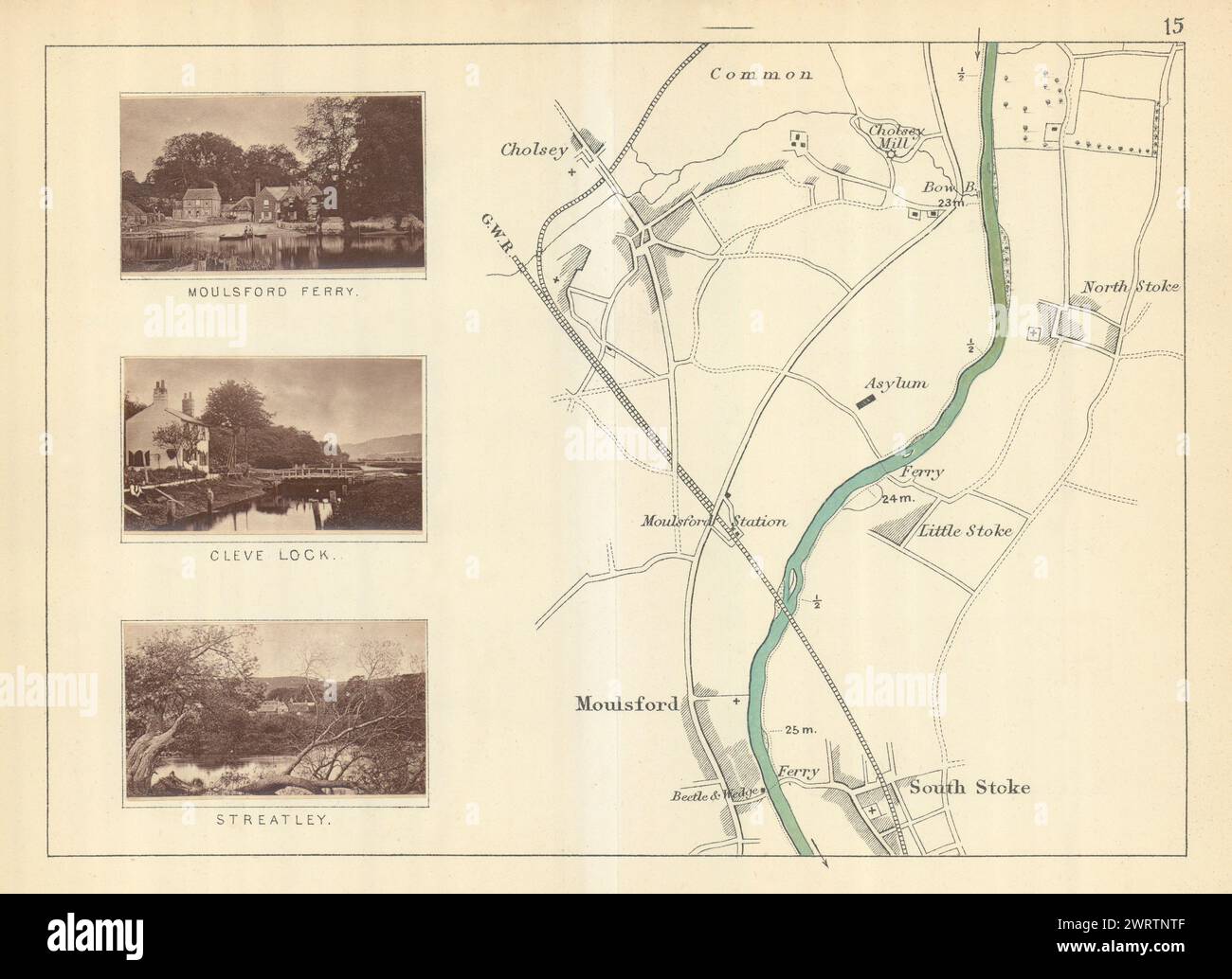 RIVER THAMES - Cholsey - Moulsford - South Stoke. Streatley. TAUNT 1879 ...