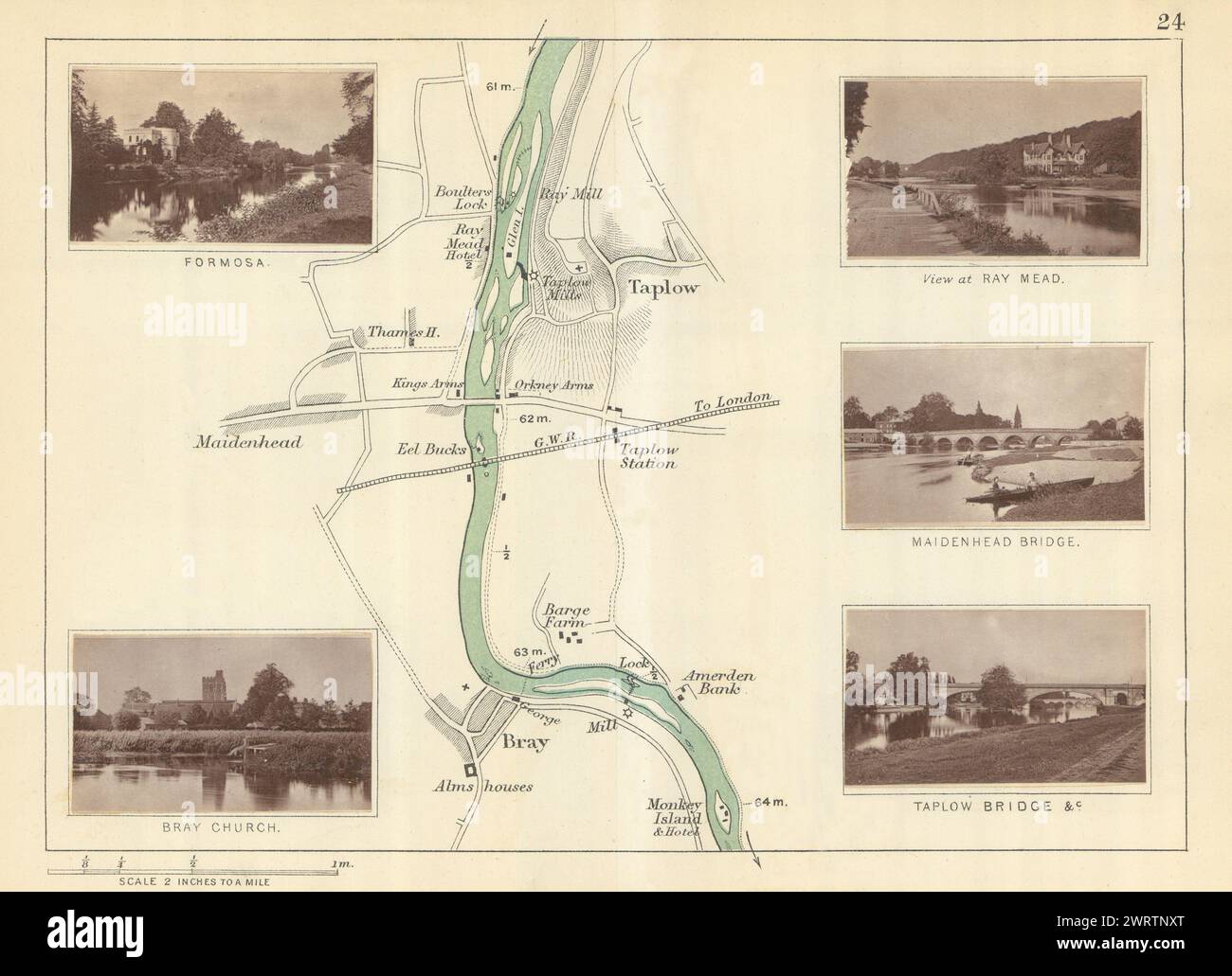 RIVER THAMES - Taplow - Maidenhead - Bray. Ray Mead. Formosa. TAUNT ...