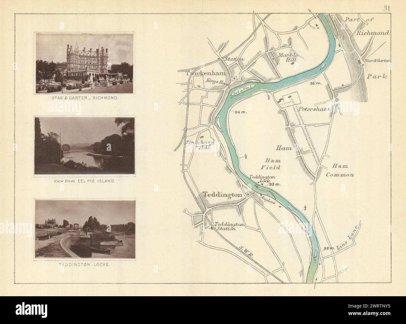 RIVER THAMES Teddington Twickenham Petersham Marble Hill Richmond TAUNT ...