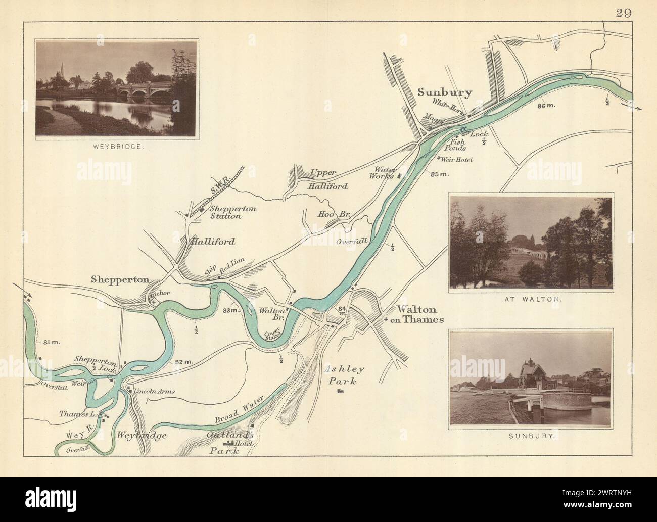 RIVER THAMES Weybridge Shepperton Halliford Walton Sunbury. TAUNT 1879 ...