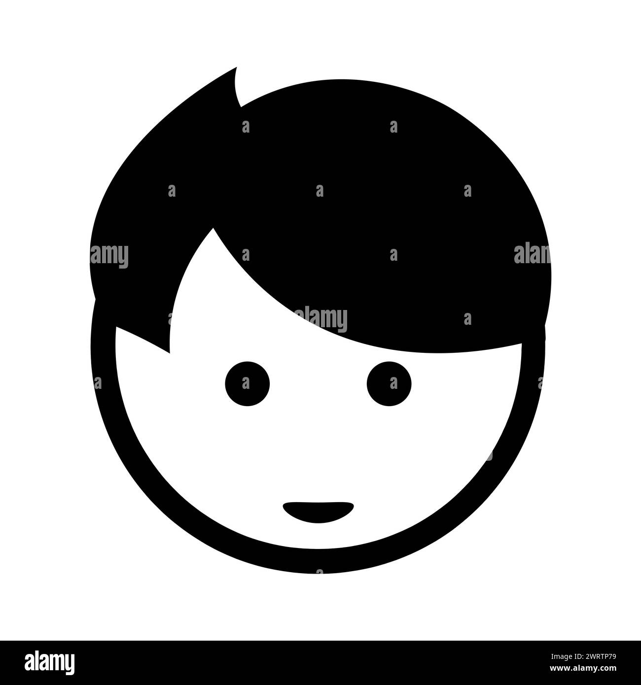 black vector boy icon on white background Stock Vector Image & Art - Alamy