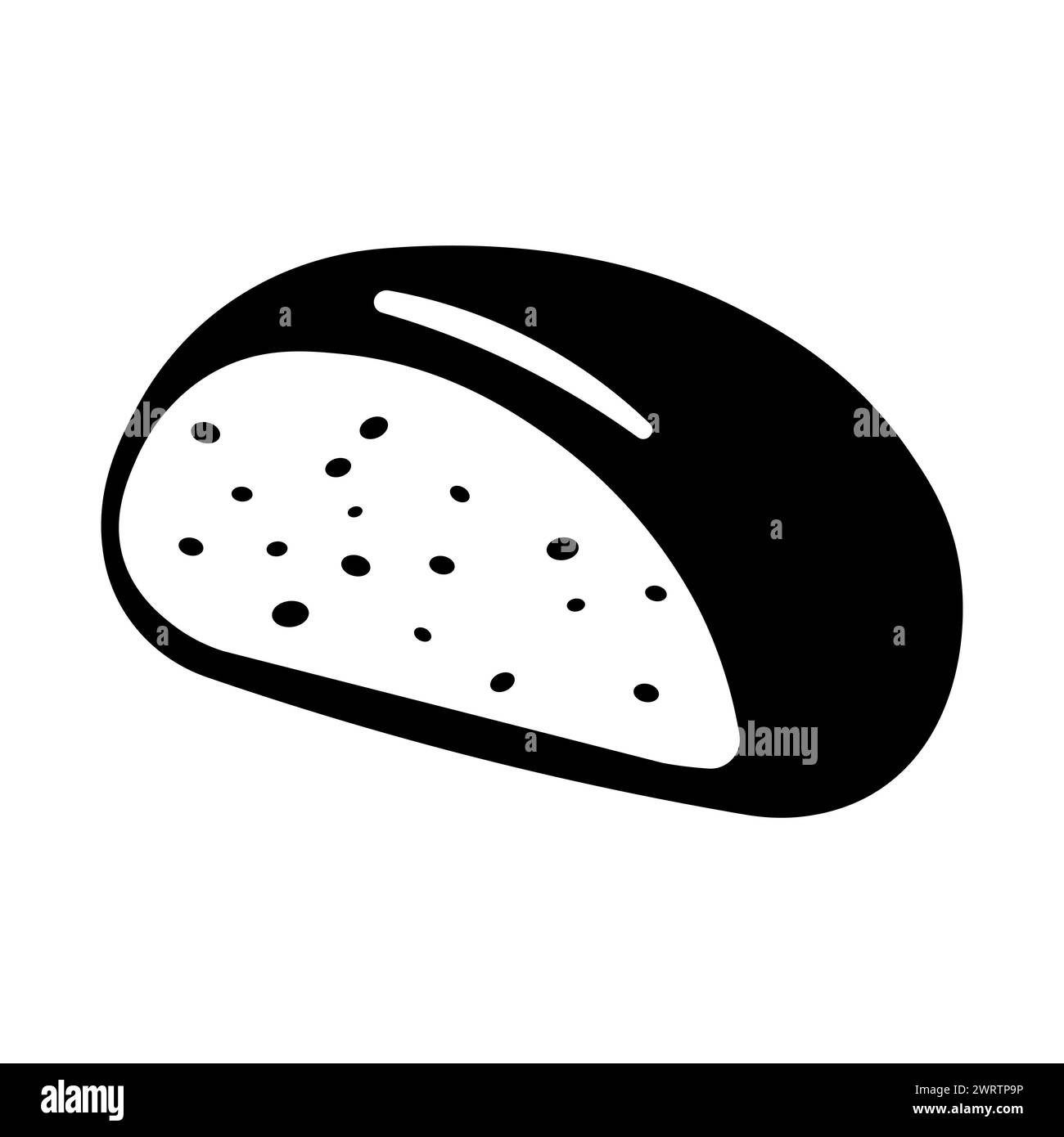 black vector bread icon on white background Stock Vector Image & Art ...