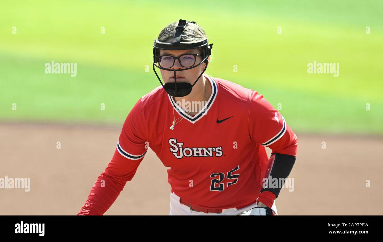 St. John's (NY) Sabrina Seaton (25) during an NCAA softball game on ...