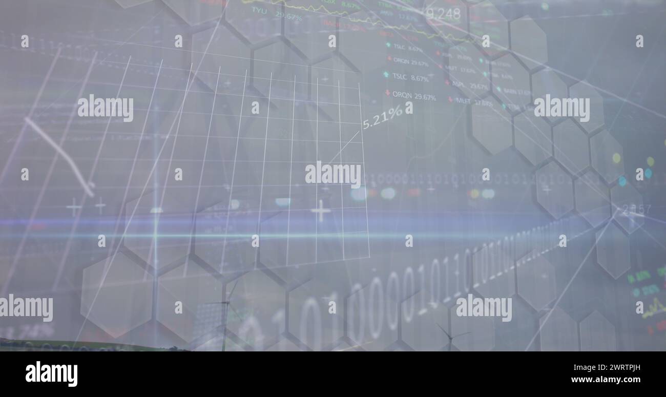 Image of data processing and shapes on white background Stock Photo - Alamy