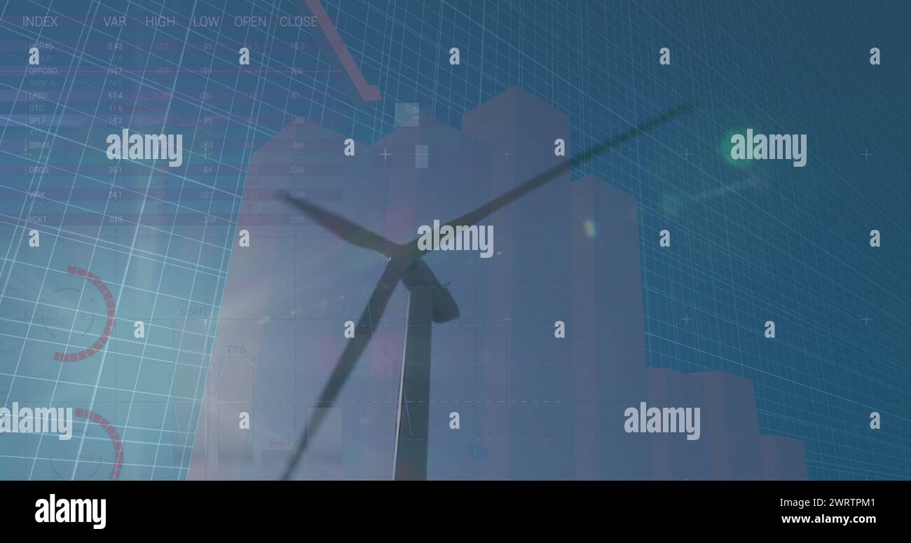 Image Of Graphs Charts With Data Processing On Digital Interface