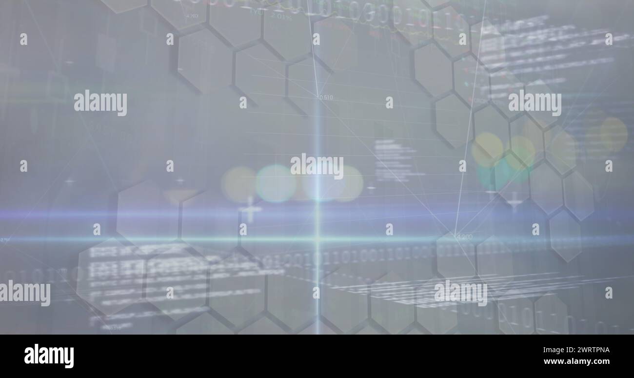 Image of data processing and shapes on white background Stock Photo - Alamy