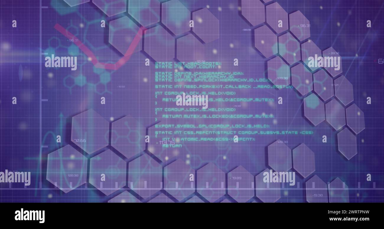 Image of data processing and shapes on black background Stock Photo - Alamy