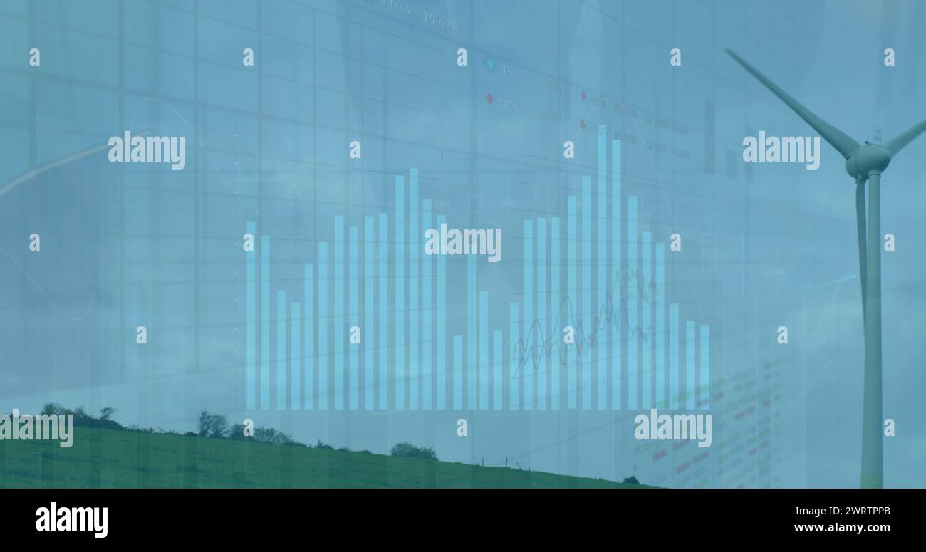 Wind turbine data graphs over hi-res stock photography and images - Alamy
