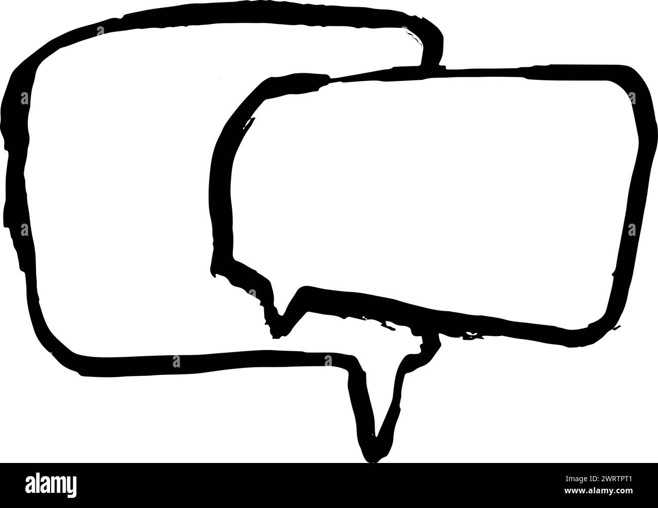Hand Drawn Brush Ink Speech Bubble Icon Stock Vector Image & Art - Alamy