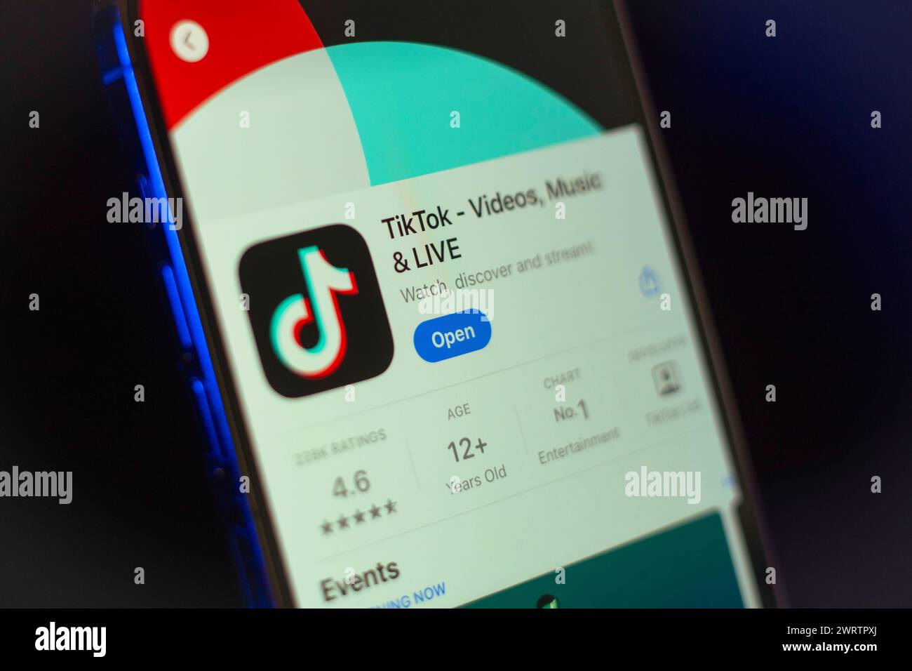 Warsaw, Poland. 14th Mar, 2024. The TikTok short-form video hosting ...