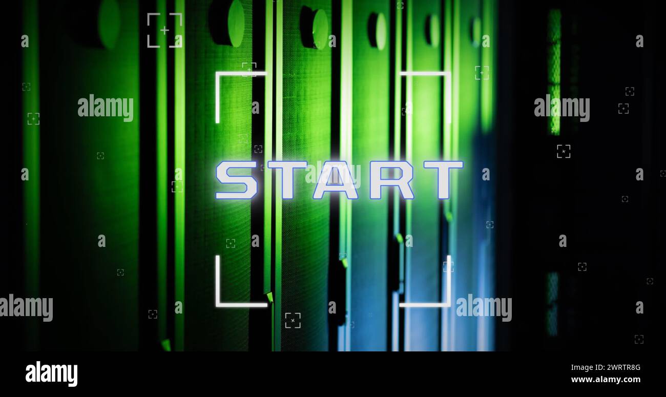 Image of start text and data processing over computer servers Stock ...