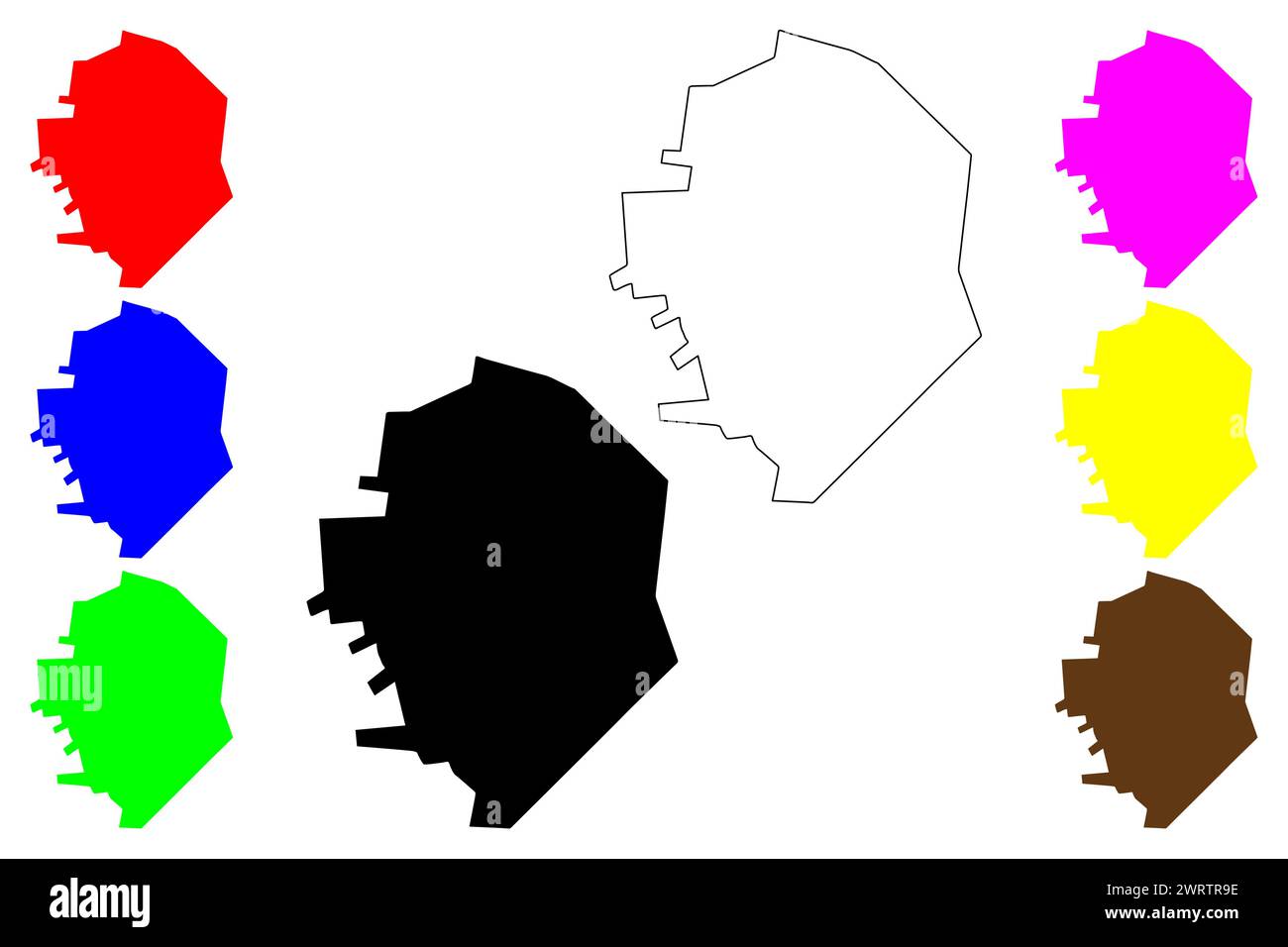 Calama city (Republic of Chile) map vector illustration, scribble ...