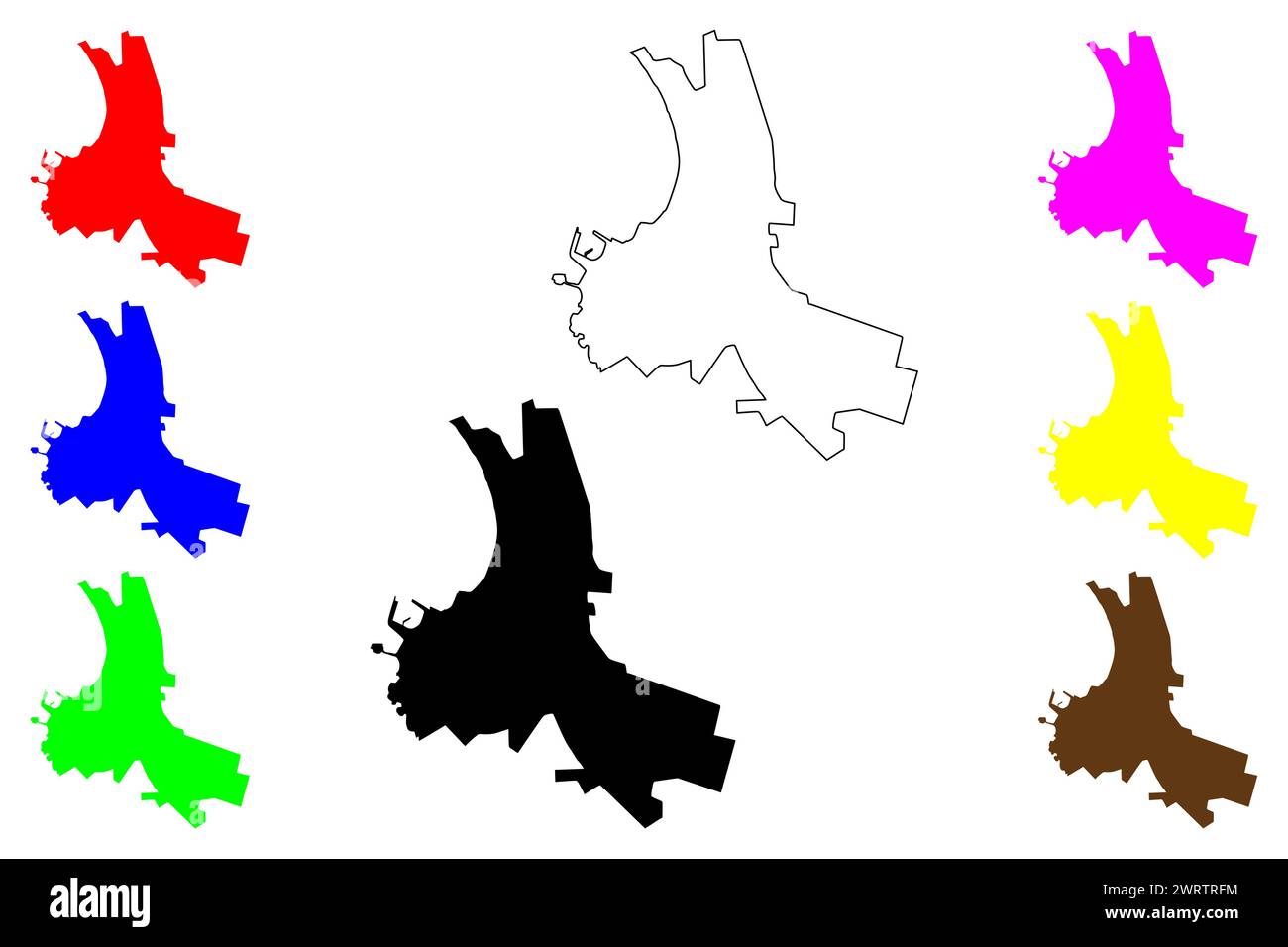 Arica city (Republic of Chile) map vector illustration, scribble sketch ...