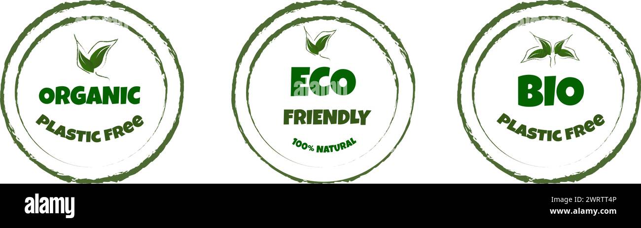 eco friendly bio natural sign,stickers Stock Vector Image & Art - Alamy