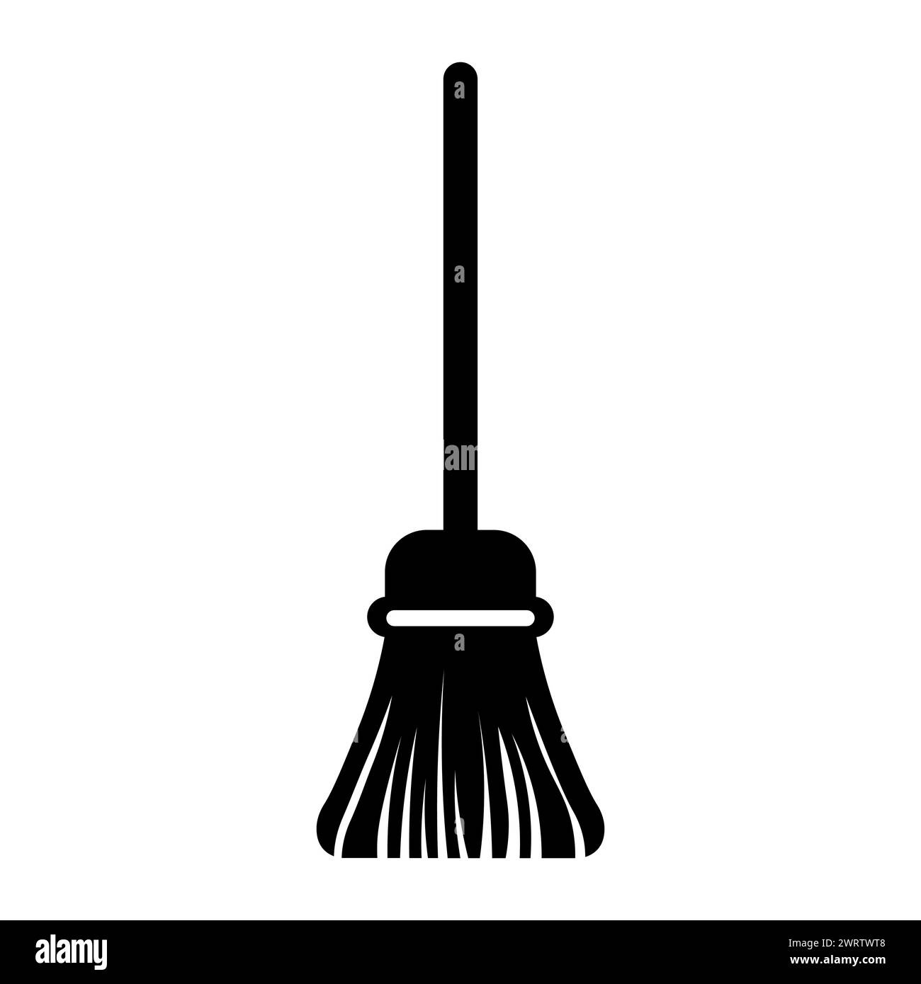 black vector broom icon on white background Stock Vector Image & Art ...