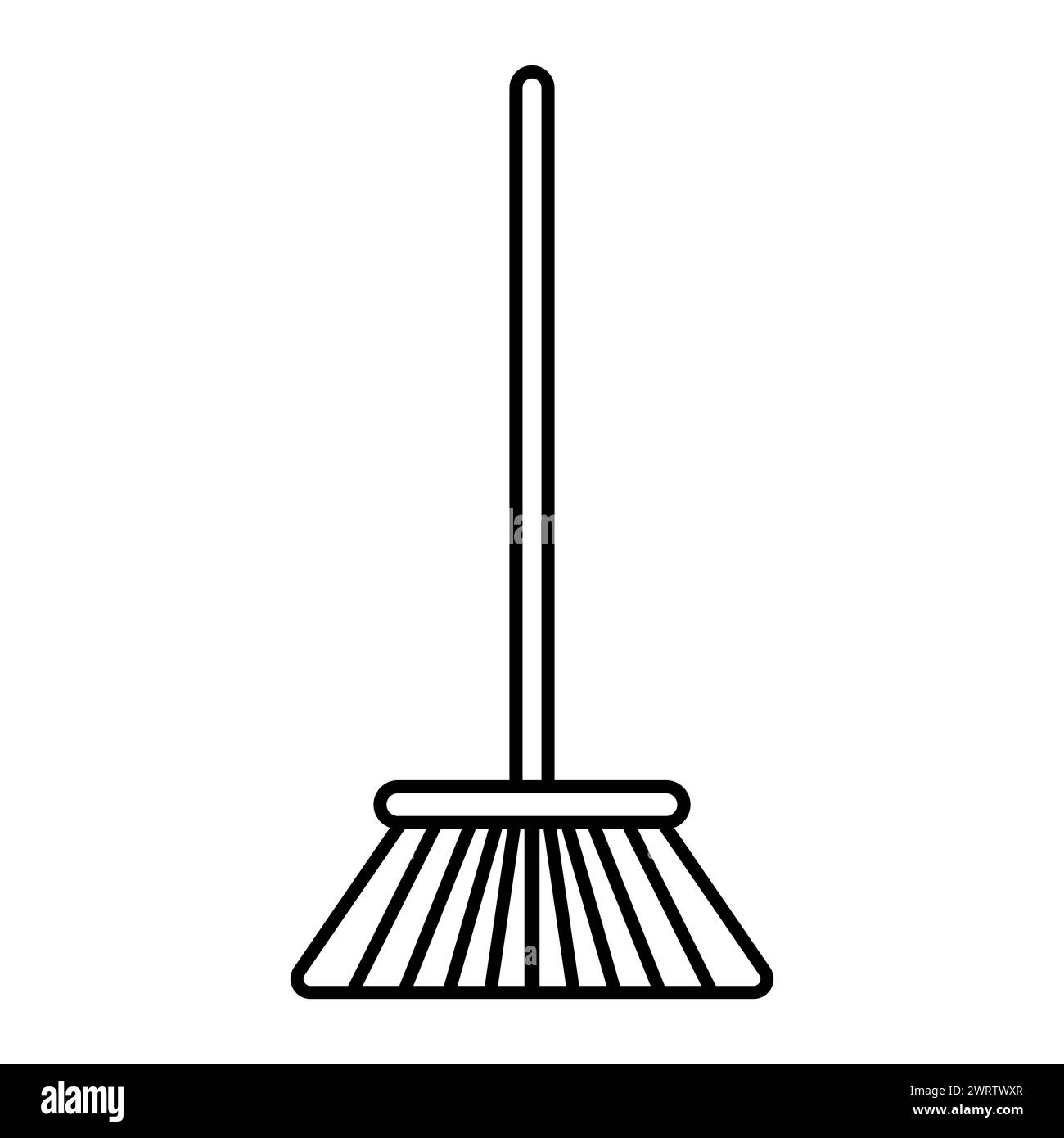 black vector broom icon on white background Stock Vector Image & Art ...
