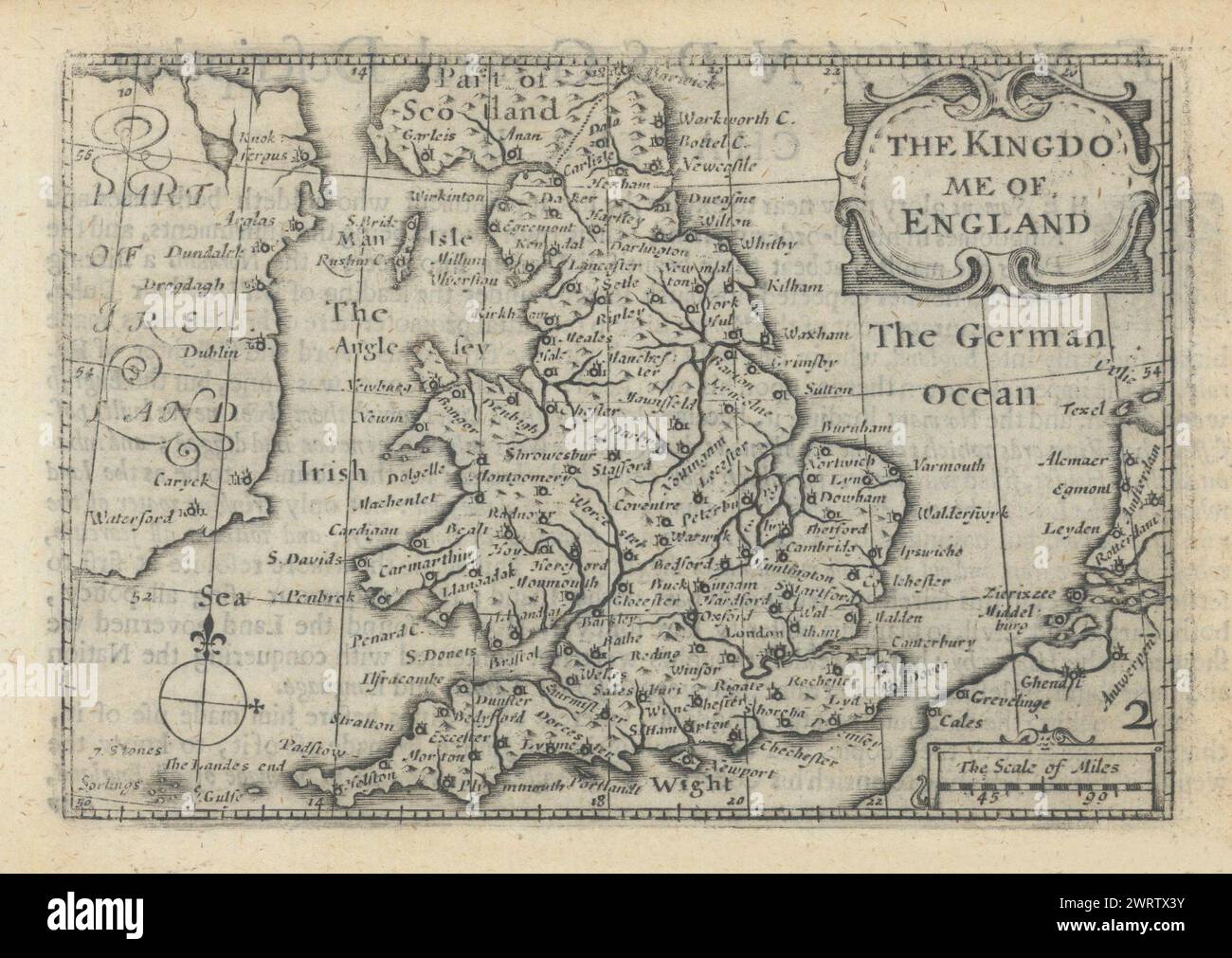 The Kingdome of England by van den Keere. "Speed miniature" 1627 old ...