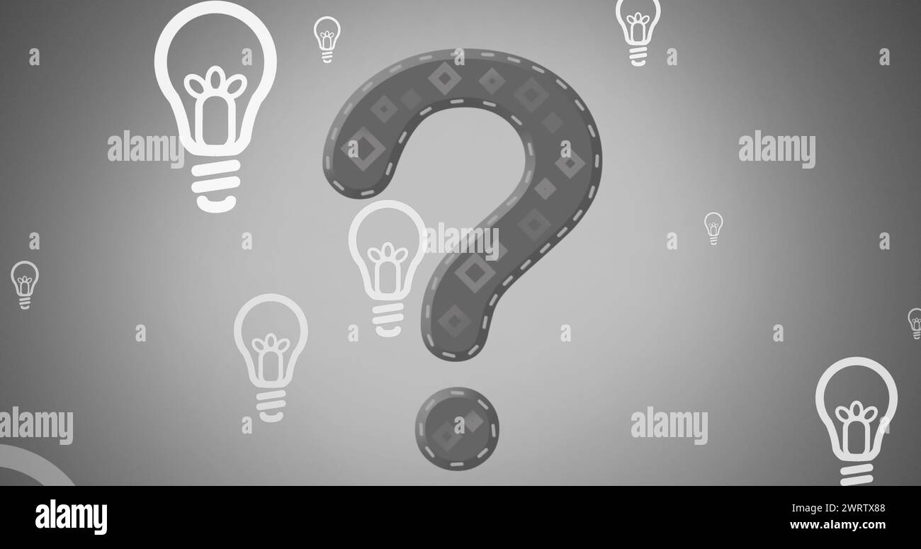 Image of question mark over lightbulbs on grey background Stock Photo ...