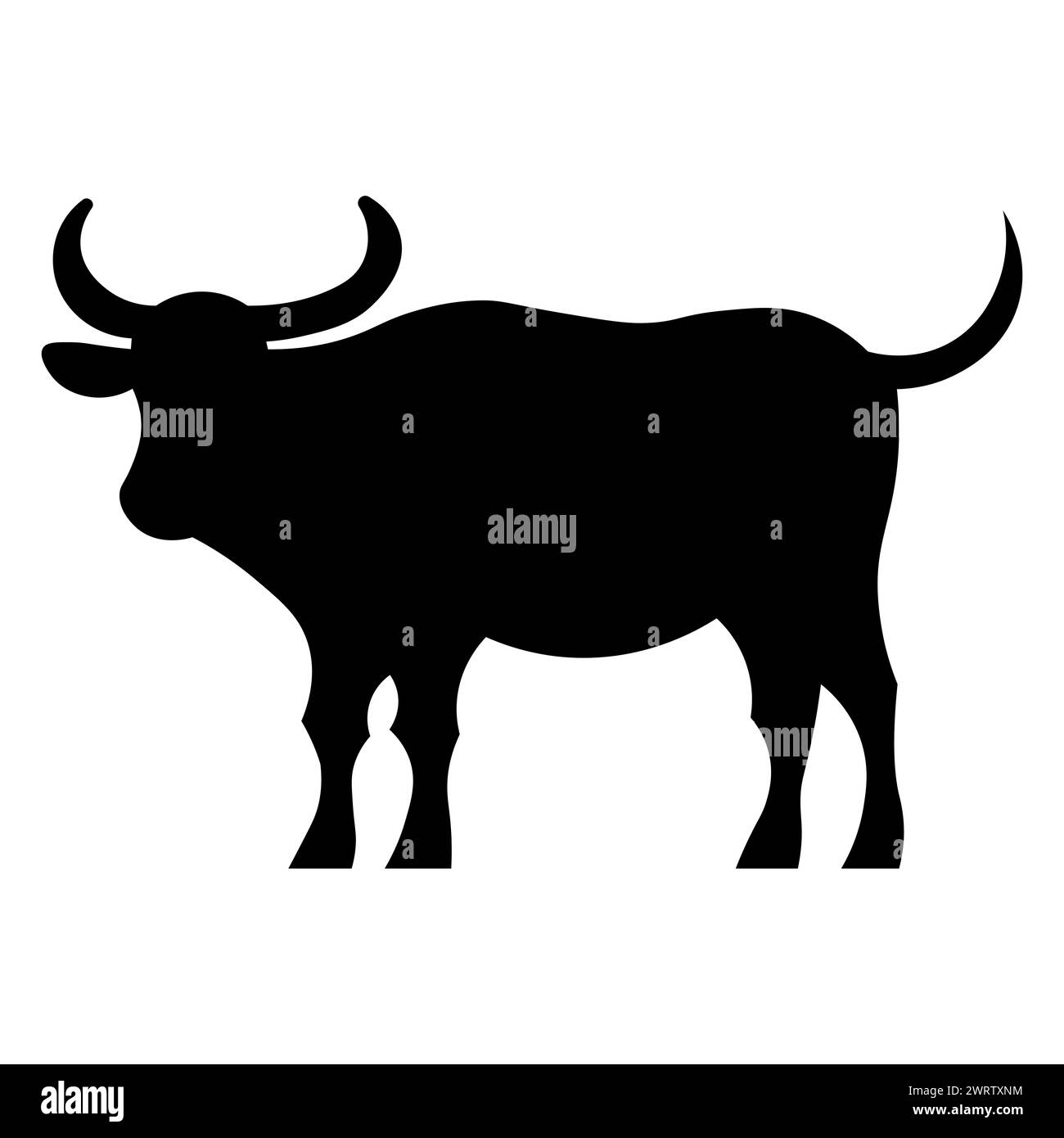 black vector bull icon on white background Stock Vector Image & Art - Alamy