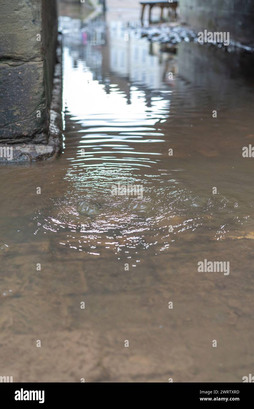 Bewdley, UK. 23rd October, 2023. Bewdley after Storm Babet. Storm water ...