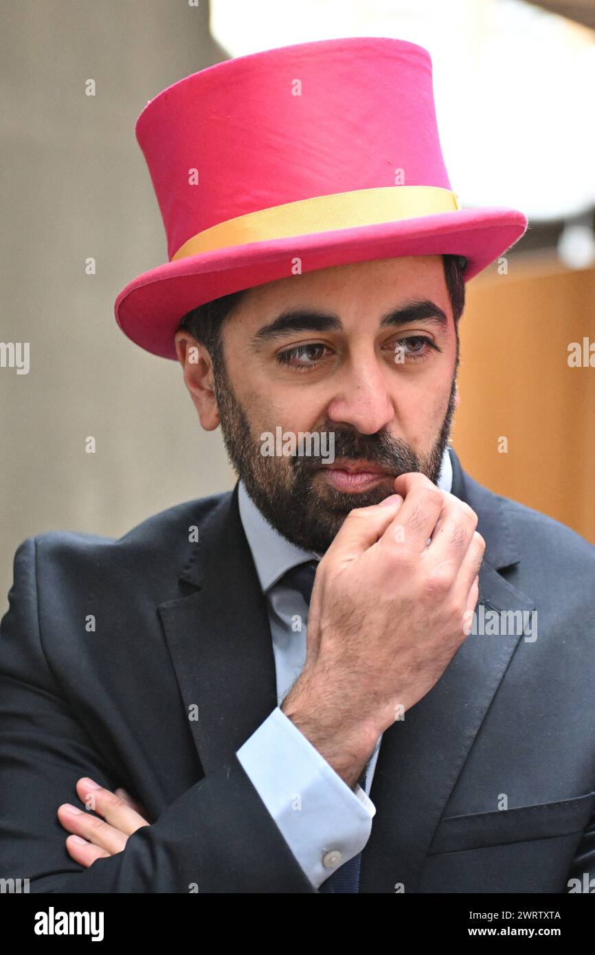 Edinburgh Scotland, UK 14 March 2024. First Minister Humza Yousaf MSP ...