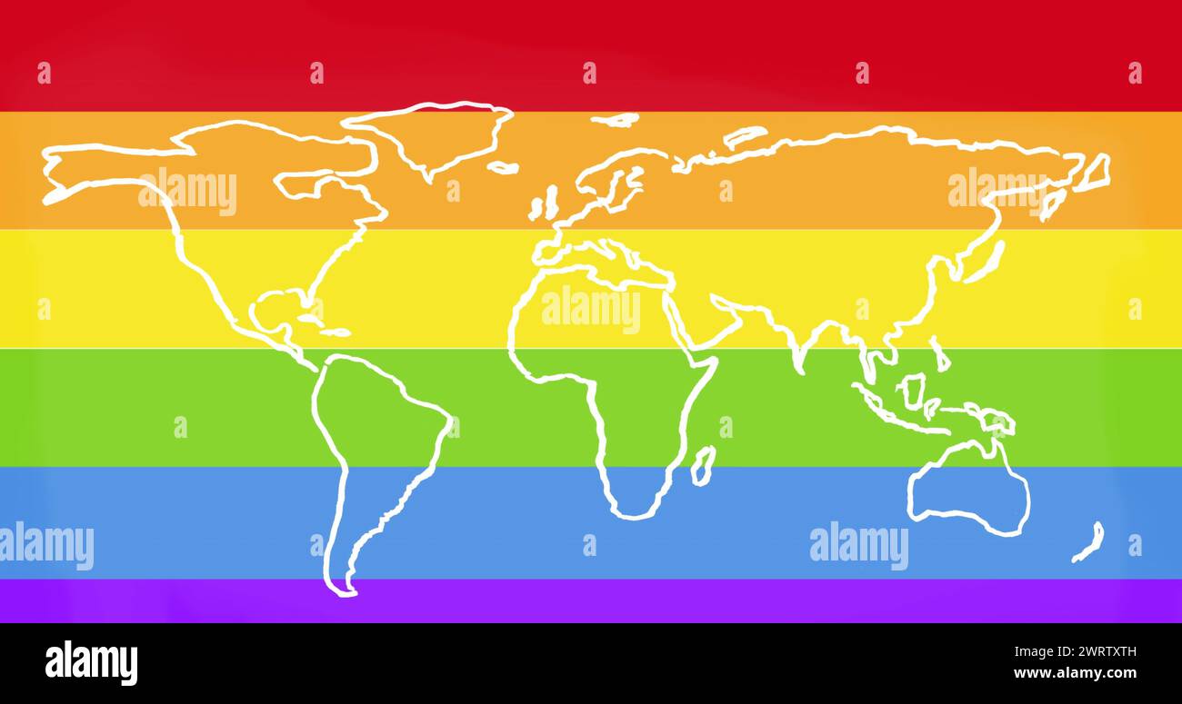 Rainbow world map hi-res stock photography and images - Alamy