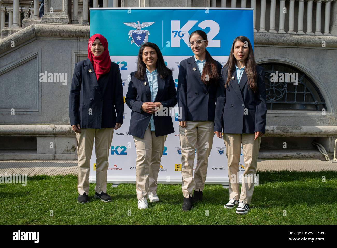 Milano, Italia. 14th Mar, 2024. Nella foto il Team Pakistano da sinistra Amina Bano, Samina Baig ...
