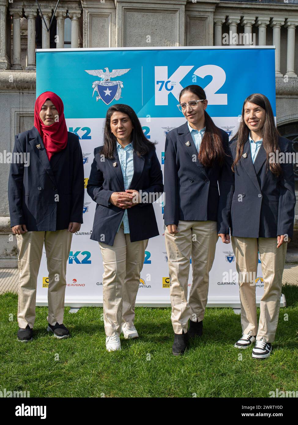Milano, Italia. 14th Mar, 2024. Nella foto il Team Pakistano da sinistra Amina Bano, Samina Baig ...