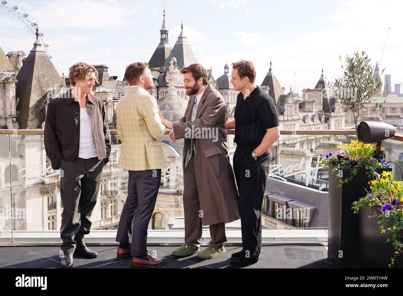 (left to right) Lukas Gage, Conor McGregor, Jake Gyllenhaal and Billy ...