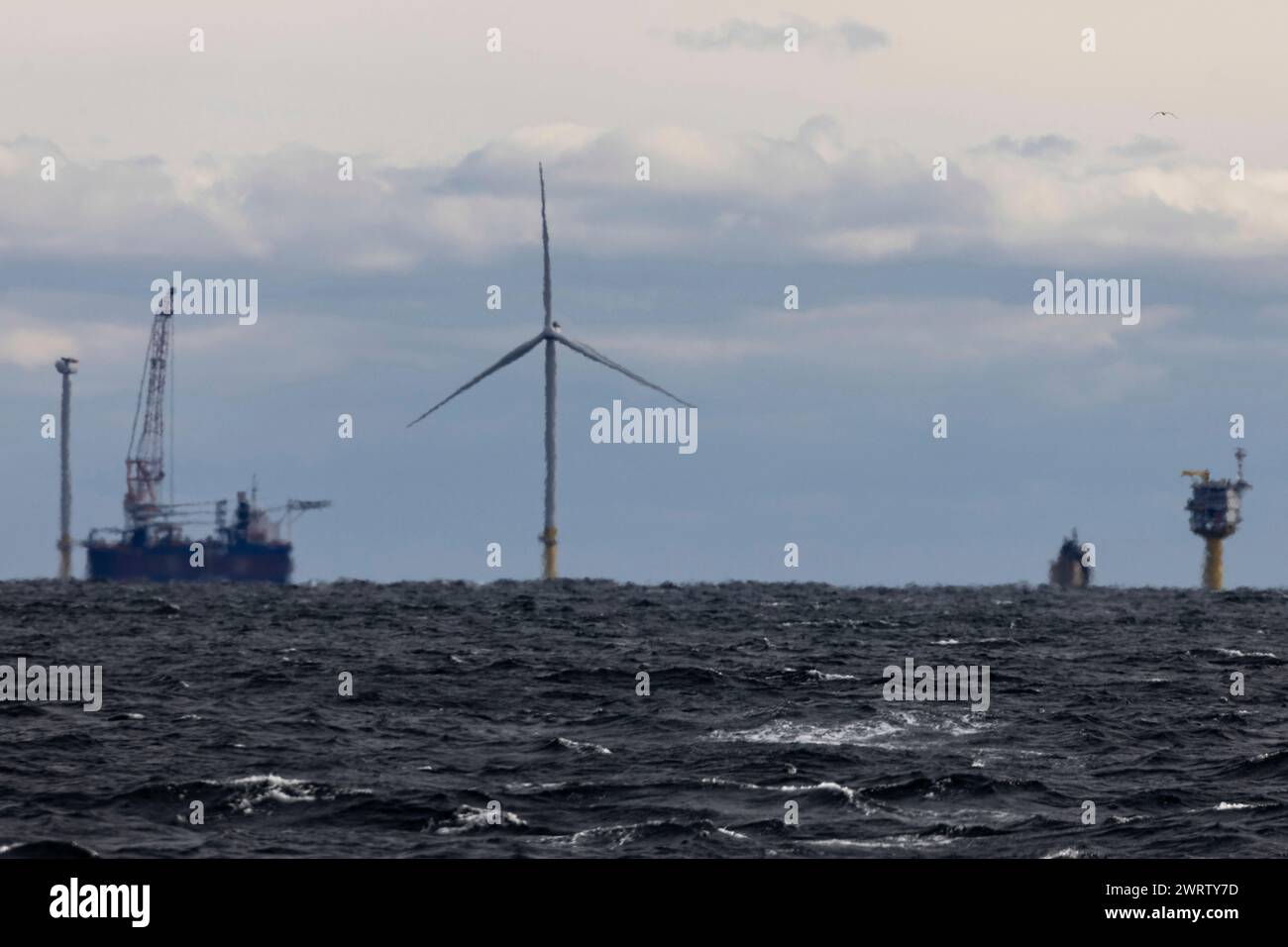 FILE - The first operating South Fork Wind farm turbine, Thursday, Dec ...