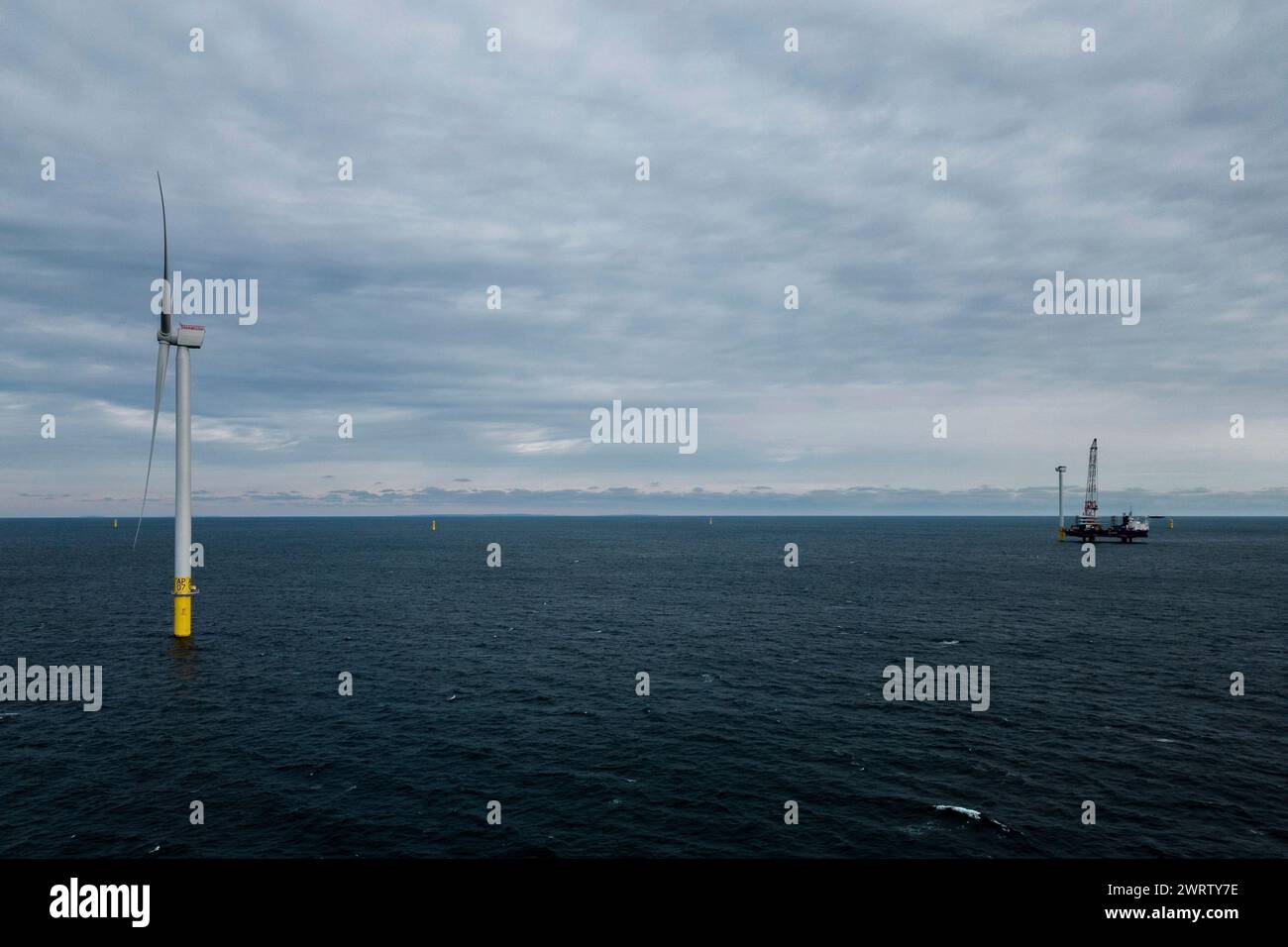 FILE - The first operating South Fork Wind farm turbine, Dec. 7, 2023 ...