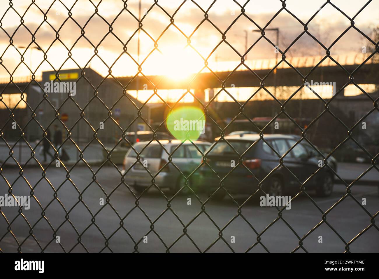 A car behind fence hi-res stock photography and images - Alamy