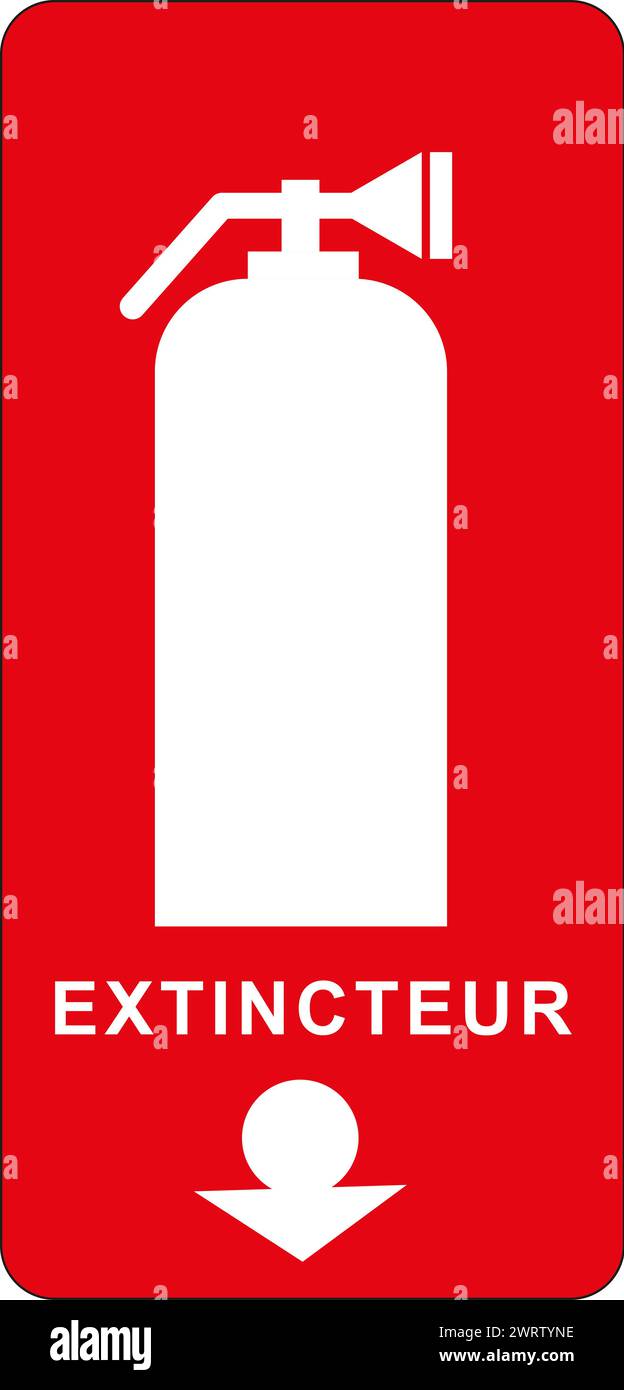 Rectangular sign with red background and white silhouette: fire ...
