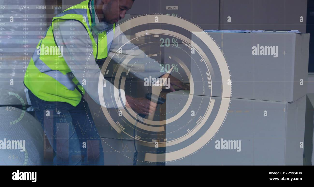 Worker scanning processing boxes hi-res stock photography and images ...