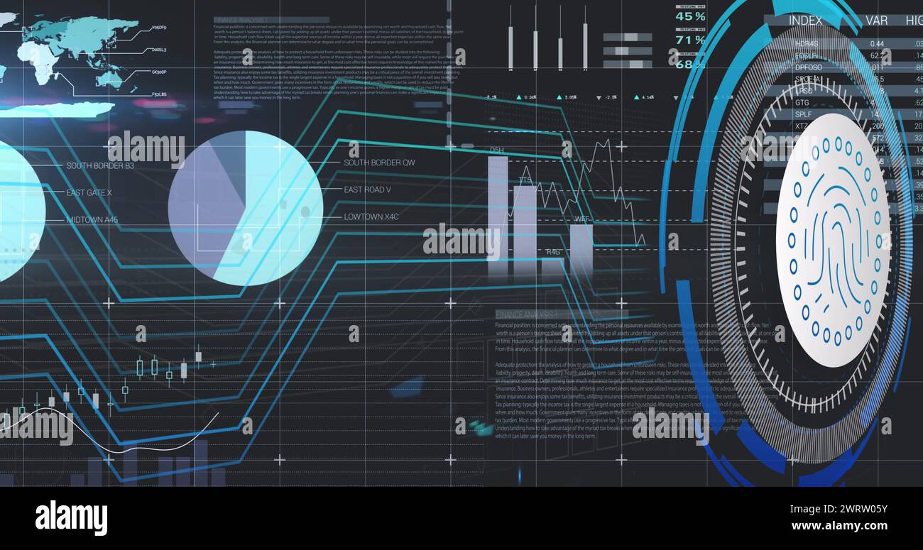 Fingerprint identification concept technological background hi-res ...