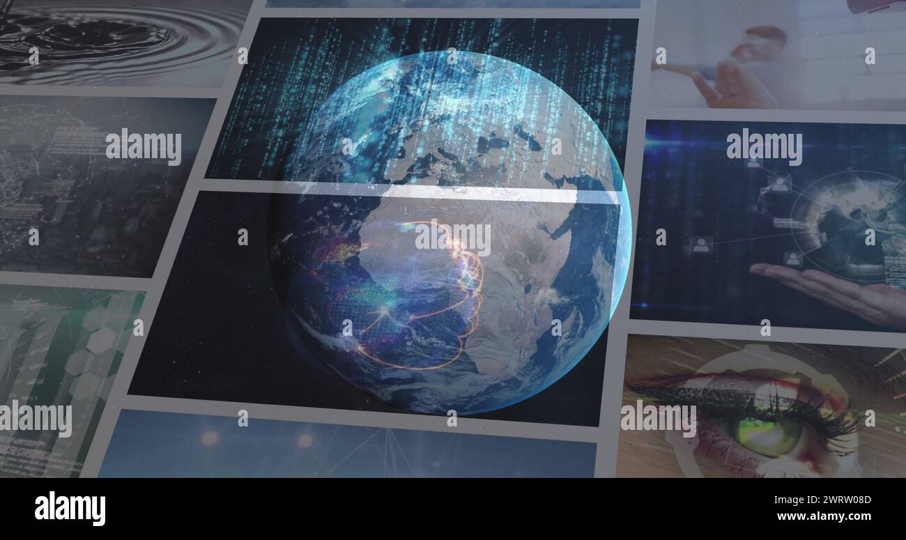 Rotating digital globe data processing hi-res stock photography and images - Alamy