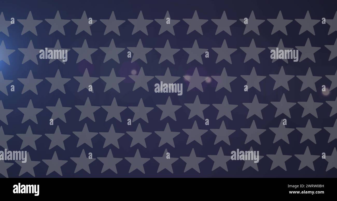 Image of rows of american flag stars spinning on blue background Stock ...