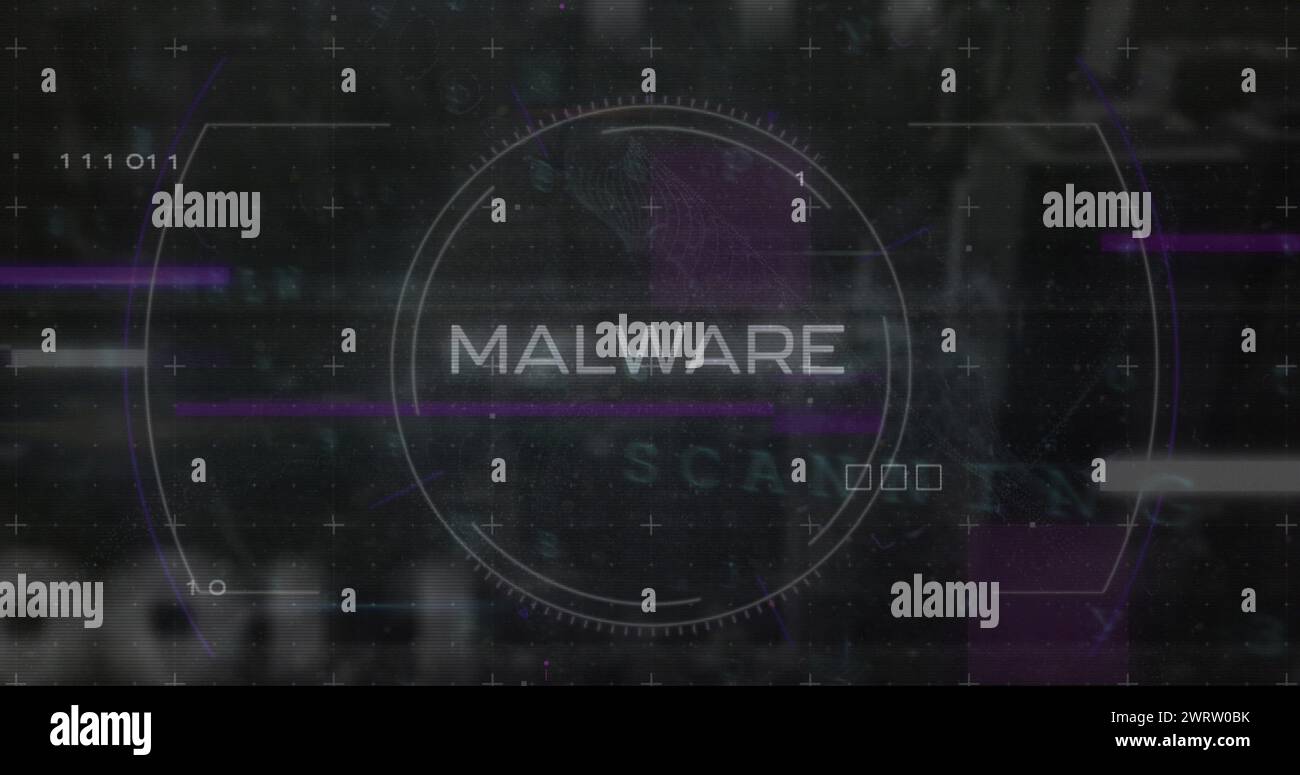 Image of malware text in circle with binary codes, circuit board ... Image of malware text in circle with binary codes, circuit board ...