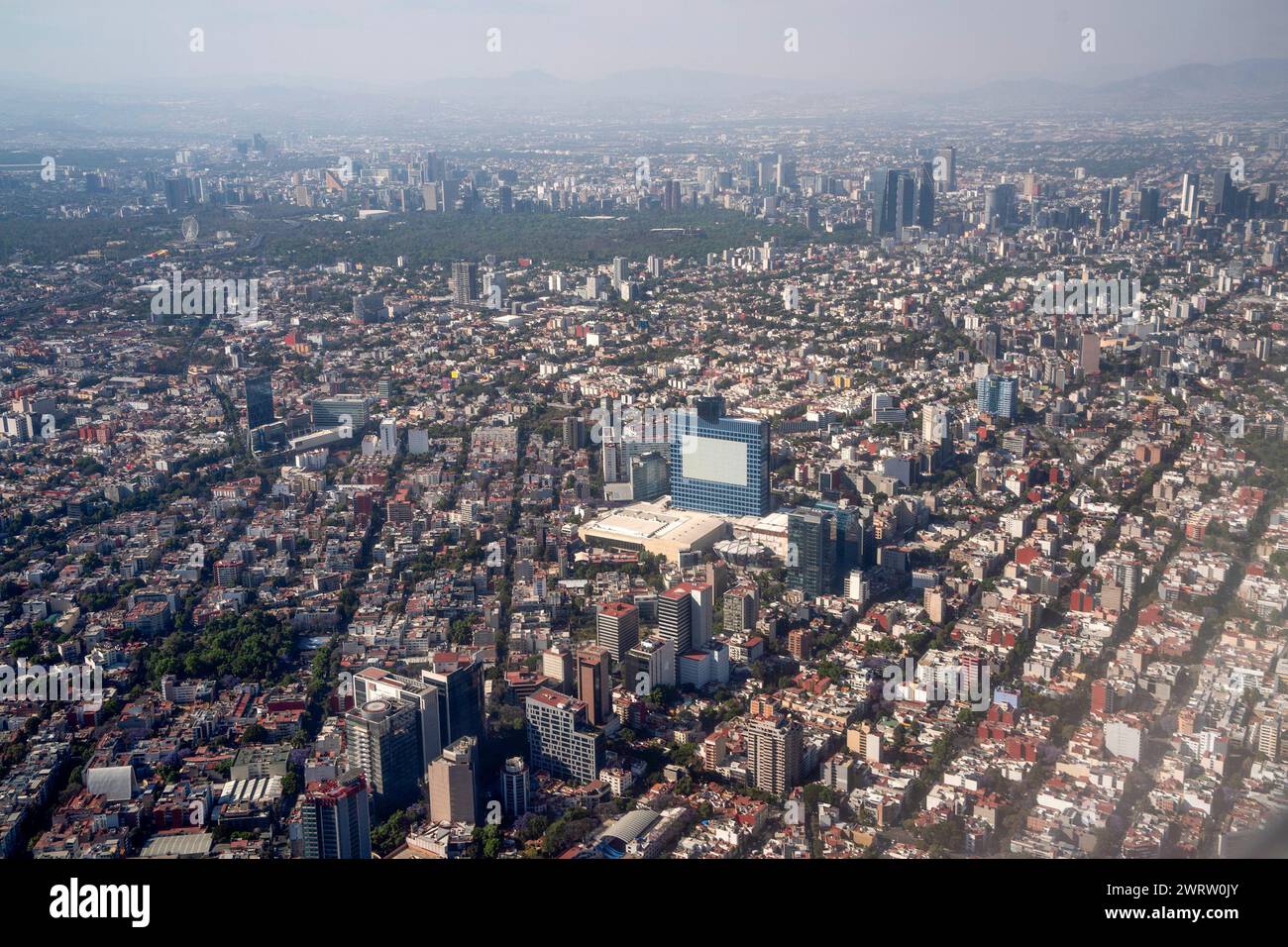mexico city aerial view landscape from airplane aircraft panorama Stock Photo - Alamy