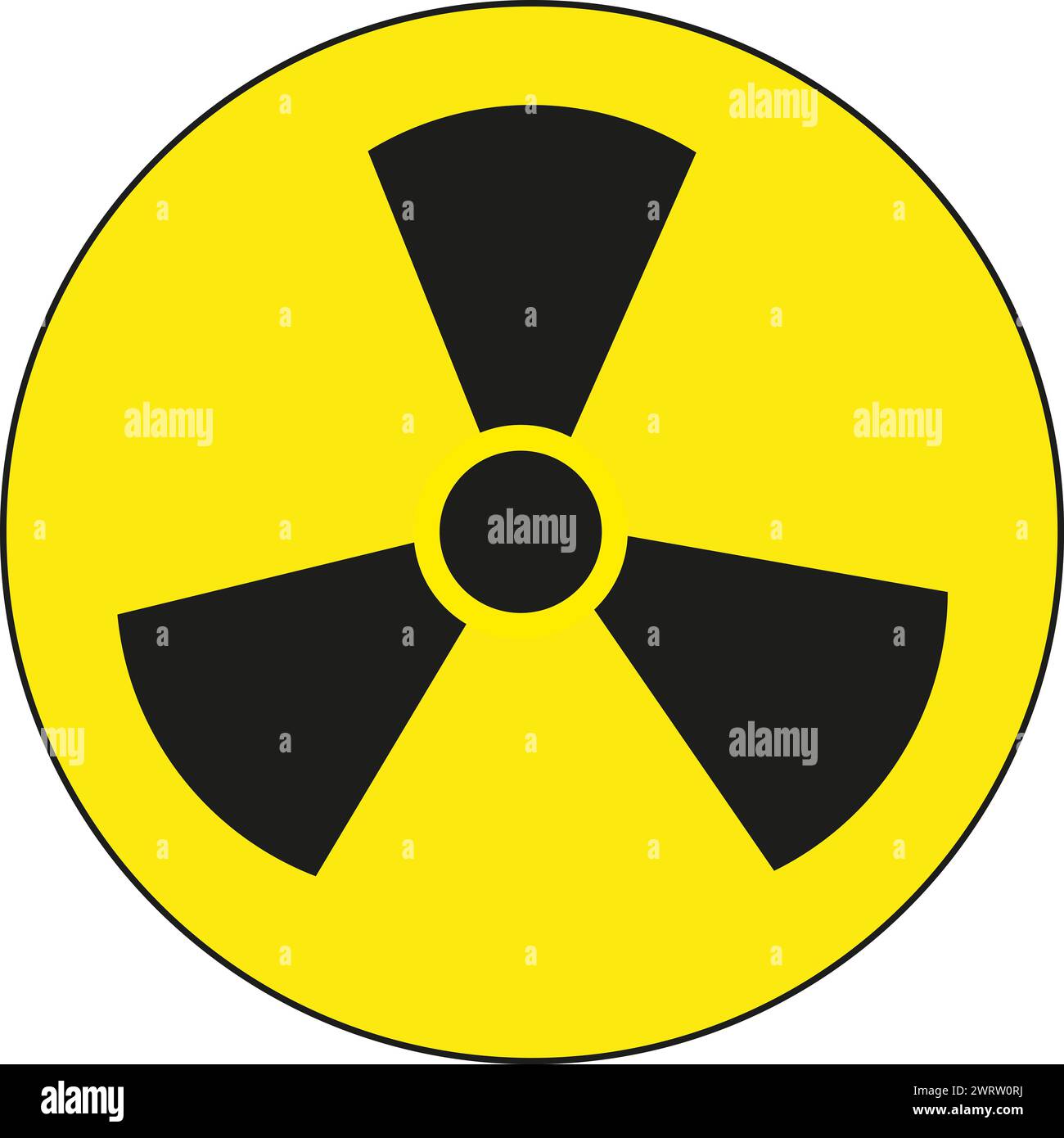 Round sign with yellow background: Radioactivity, radiation Stock Photo ...