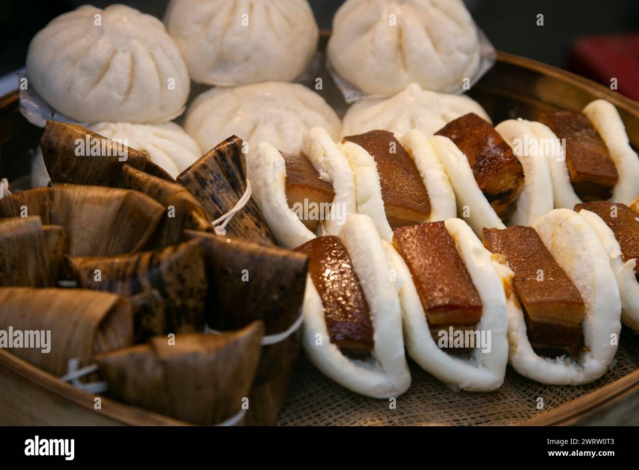 Chinese bao stuffed with roasted pork belly cooked in the Chinese ...