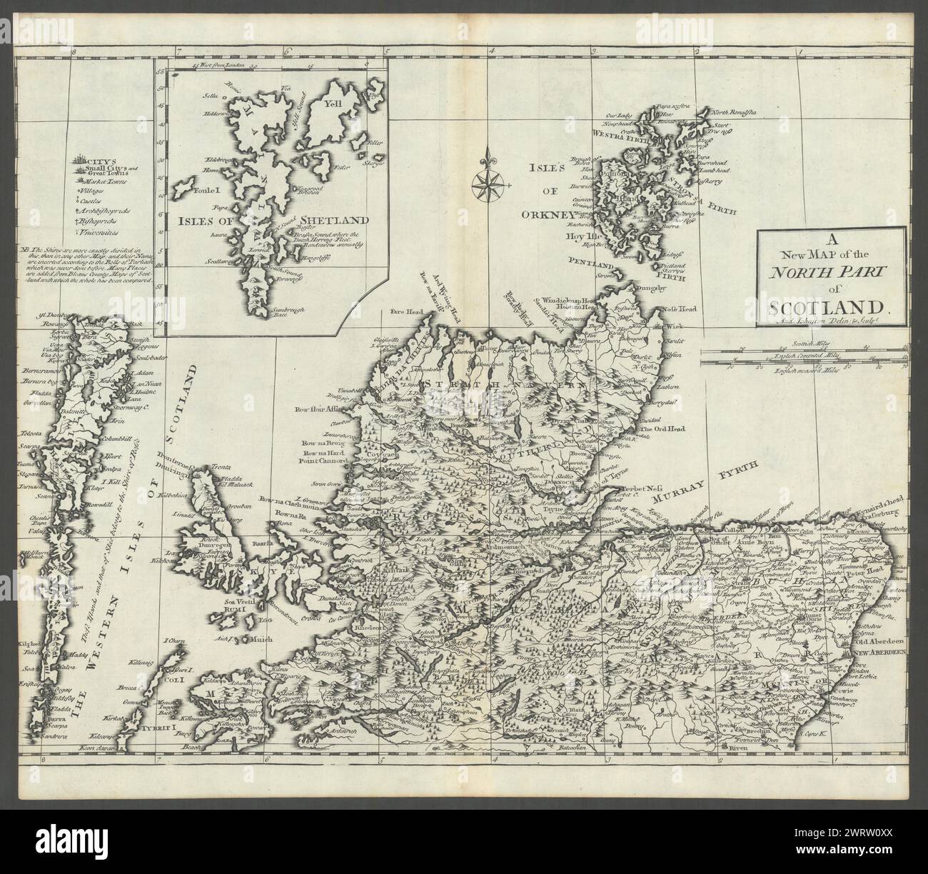 NORTHERN SCOTLAND by ANDREW JOHNSTON from Camden's Britannia 1722 old ...