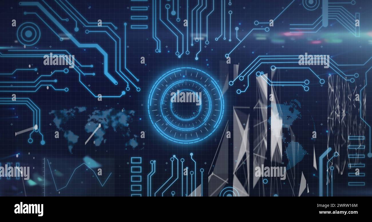 Image Of Scope Scanning And Data Processing Over Computer Circuit Board