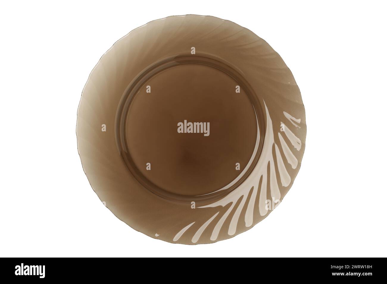 Brown glass plate isolated on white background Stock Photo - Alamy