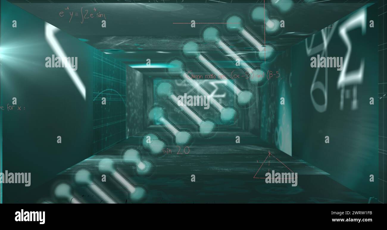 Image of dna strand and data processing Stock Photo - Alamy