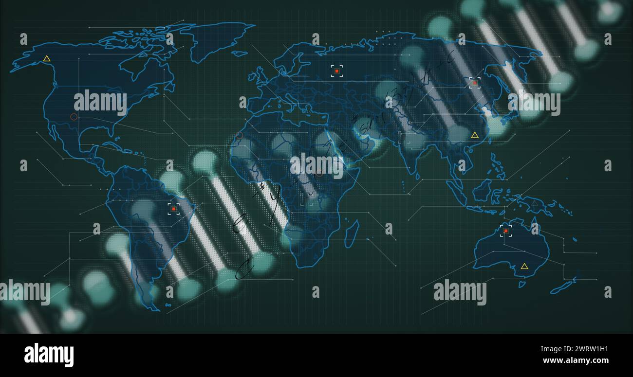 A digitally-generated image of mathematics problems being solved on a ...