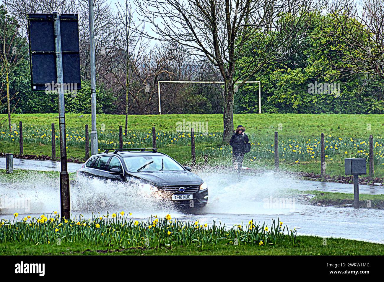 Glasgow, Scotland, UK. 14th March, 2024: UK Weather: Raining in the ...