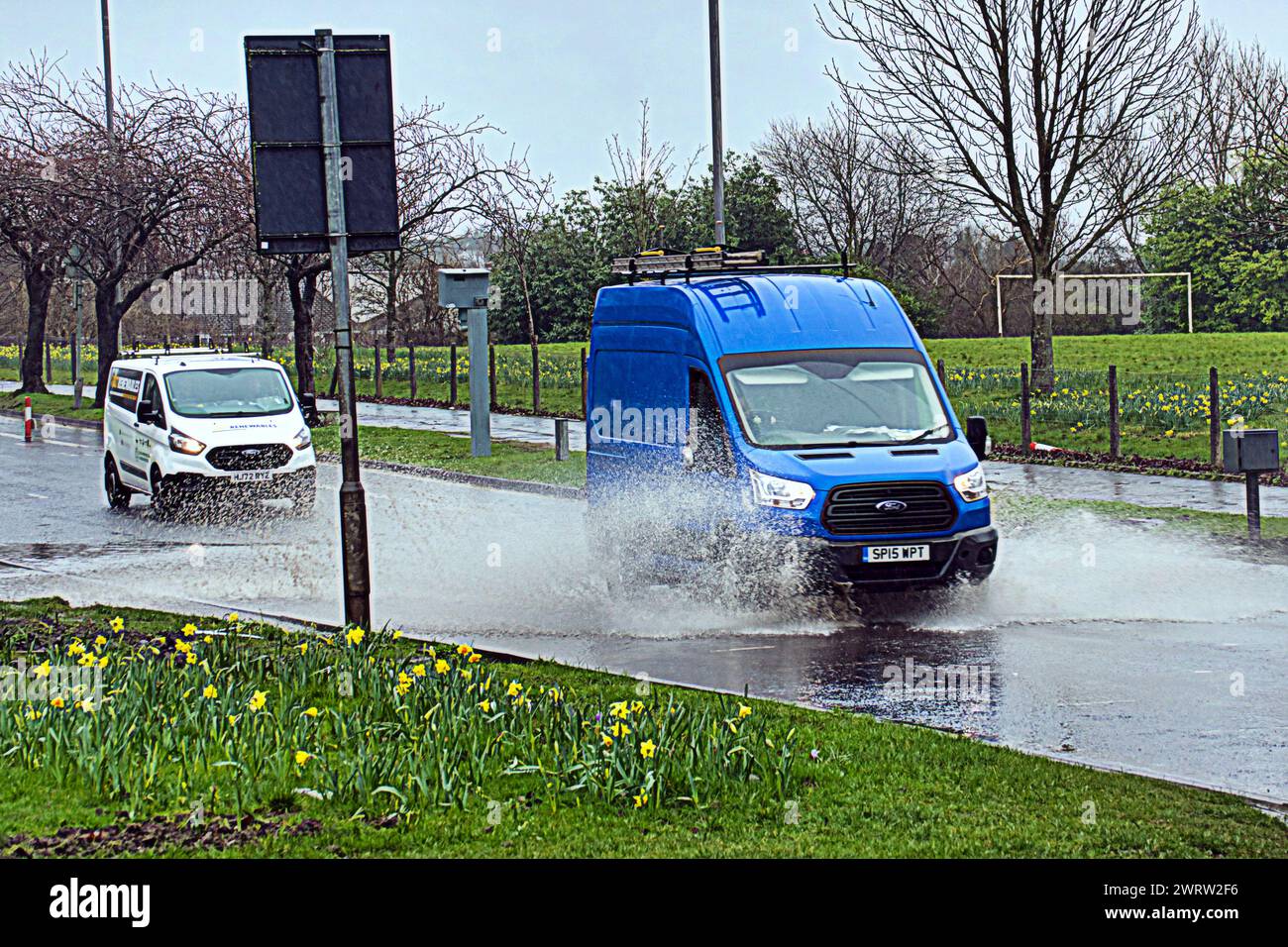 Glasgow, Scotland, UK. 14th March, 2024: UK Weather: Raining in the ...