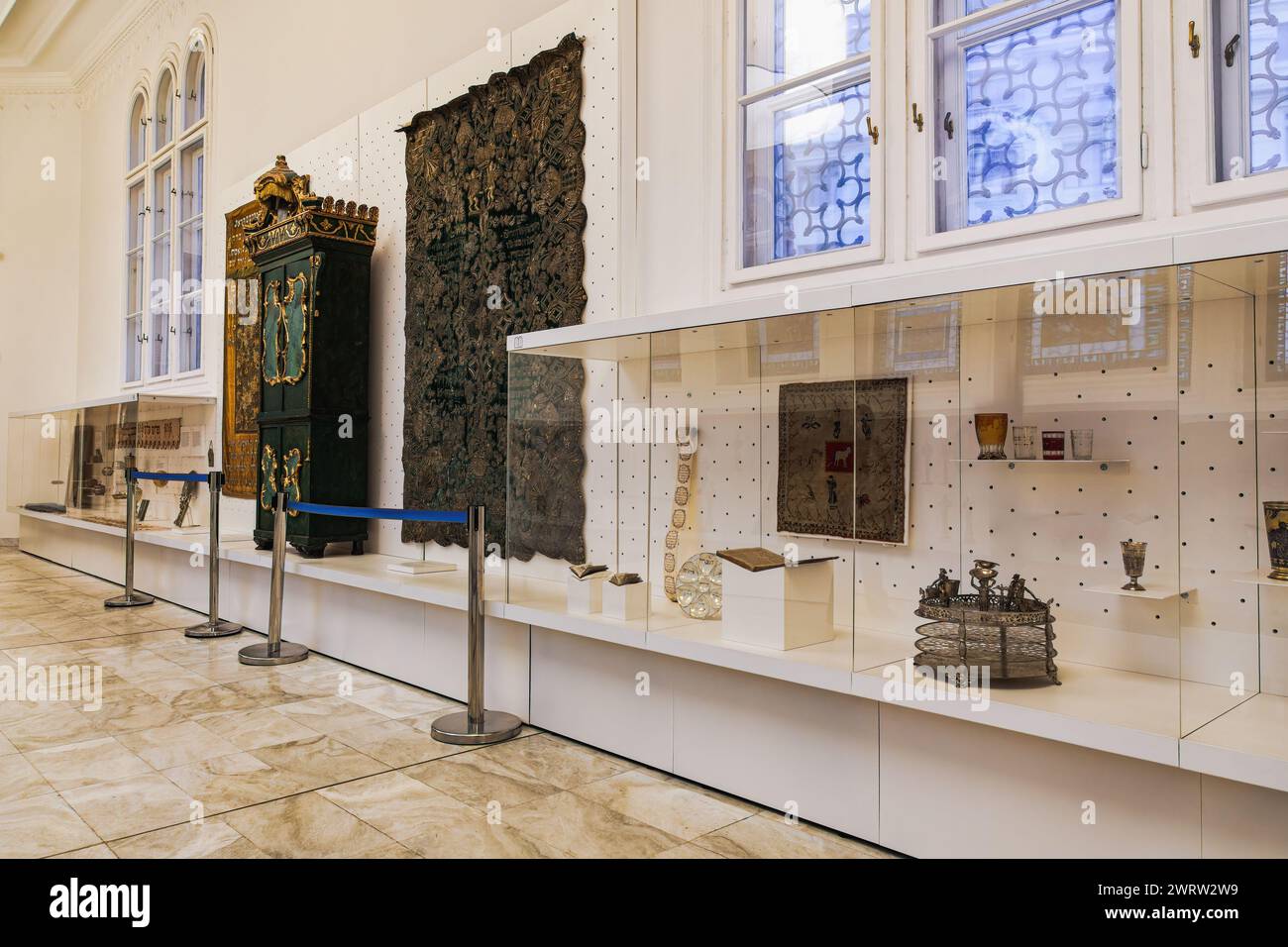 Budapest, Hungary exhibits inside the Jewish museum of Dohany Street ...