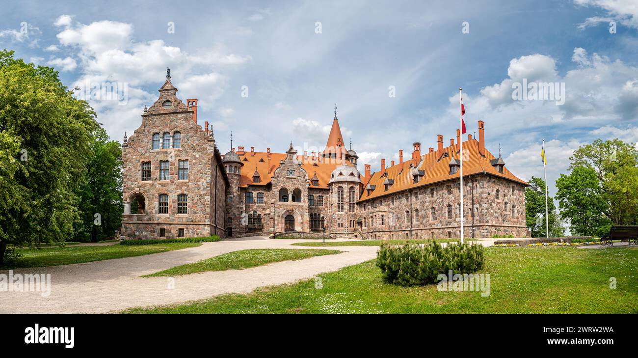 Castle in city Cesvaine, Latvia. Old Medieval castle 14th century ...
